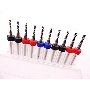 10 Mixed Tungsten Carbide Micro Drill Bits 1.8mm to 2.5mm for Power Tool Arts, Crafts, Toy Making, Installer Bits, CNC PCB Japanese made