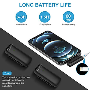 RTOGM Dual Wireless Lavalier Microphone for iPhone Video Recording & Live Streaming, Plug & Play, Active Noise Cancellation, Lapel Mics for TikToker, Vlogger & Youtuber - No Need App/Bluetooth