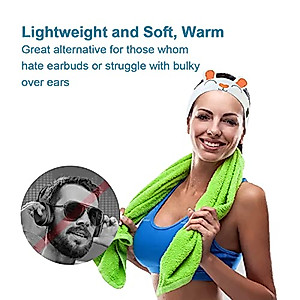 Olyre Over Ear Headband Headphones Cartoon Kids Headsets Comfort Sleeping Aid Volume Limited with Thin Speakers & Super Soft Stretchy Headband – White Rabbit