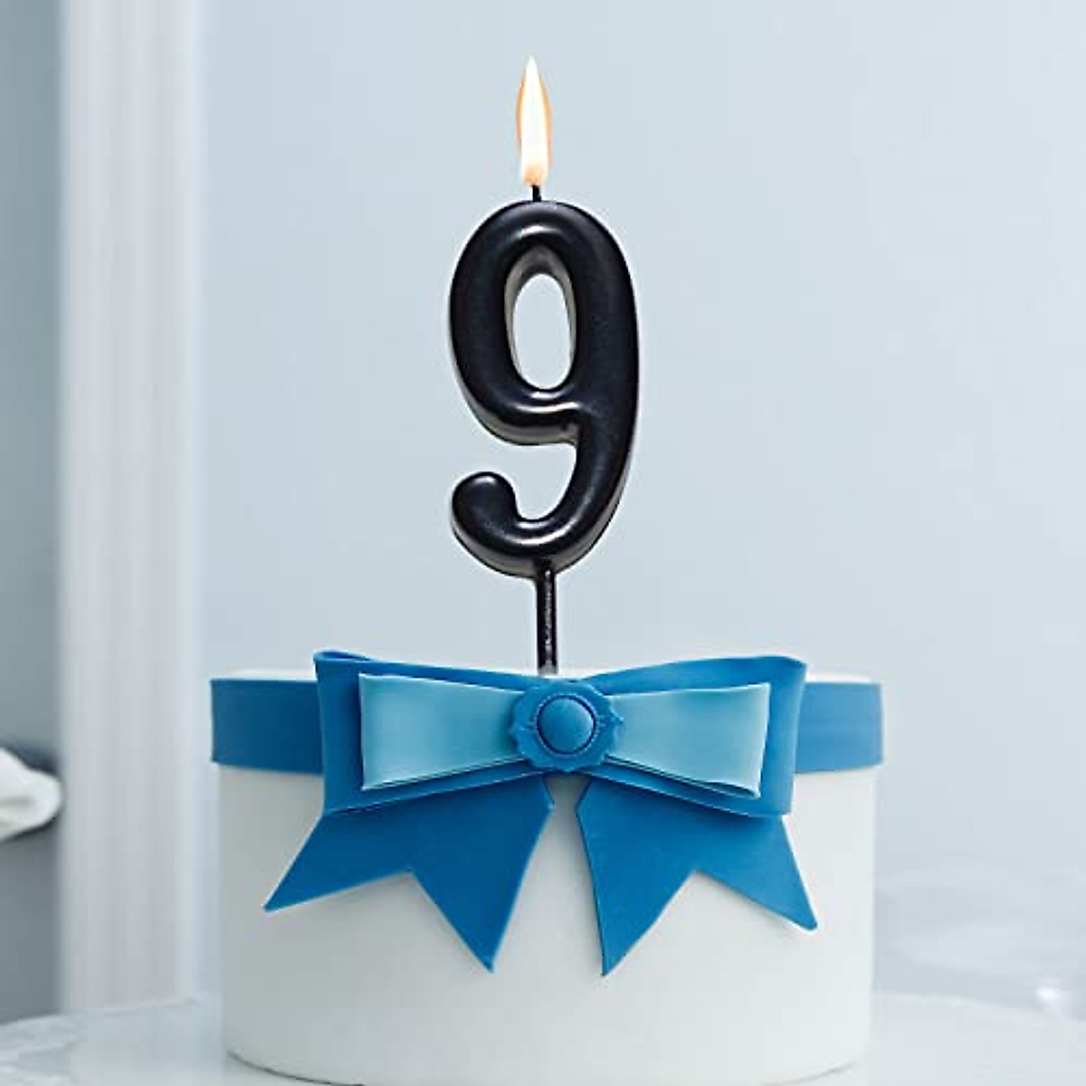 10 Pieces Birthday Numeral Candles, Cake Numeral Candles Birthday Cake Candles for Kids Adults, Number 0-9 Cake Topper Decoration for Birthday Wedding Anniversary Party Celebration,Black