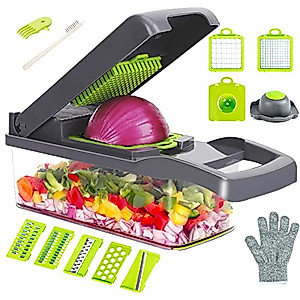 Vegetable Chopper, 13 in 1 Multifunctional Vegetable Chopper with 8 Blades for Onion Carrot, Veggie Chopper for Fruits and Vegetables Onion Chopper Food Chopper