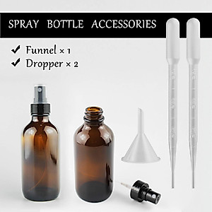 4oz Amber Glass Spray Bottle for Essential Oils,Small Empty Fine Mist Spray Bottle, Refillable Liquid Containers for Perfumes,Cleaning Products,16 Pack