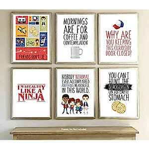 Silly Goose Gifts Stranger Kids Themed Room Home Wall Print Art Decor (Set of Six) TV Show Strange Things Pictures Sign Decoration Quotes