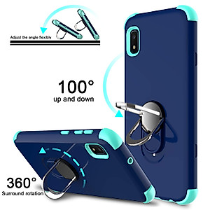 lovpec Compatible with Galaxy A10e Case with Soft TPU Screen Protector, Ring Magnetic Holder Kickstand Shockproof Protective Phone Cover Case for Samsung Galaxy A10e 5.8 inches (Navy)