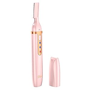 leuxe Eyebrow Trimmer and Facial Hair Remover Cordless Hair Remover for Face,Lips,Armpit,Portable Rechargeable Bikini Shaver (Pink)