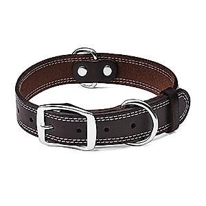 DAIHAQIKO Dog Collar，Leather Dog Collar Classic Heavy Duty Dog Collar Genuine Leather Collar, Soft and Durable for Small, Medium, Large, Extra Large Breed Dogs