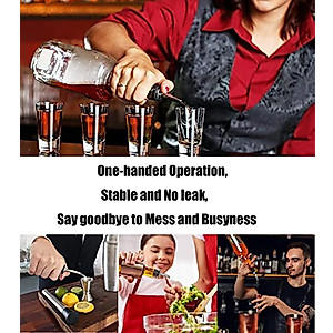 10 Pack Liquor Bottle Pourers, Stainless Steel Pour Spouts with Long Dust Caps Covers, Seal Pour Spout and Air Vent Tube, Hygienic, Dishwasher Safe.