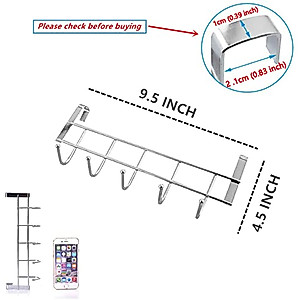 TSYWARE 3 Pack Over The Cabinet Hooks Kitchen Cabinet Rack Hook Space Saving Storage Hanger Bathroom Towel Metal 5 Hooks (Not for The Door)