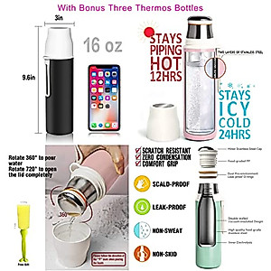 Keurig Limited Edition Jonathan Adler K-Mini Single Serve K-Cup Pod Coffee Maker, White - Removable Drip Tray, Less than 5" wide, Brew any cup size between 6-12oz - BROAG Random Color Water Bottle