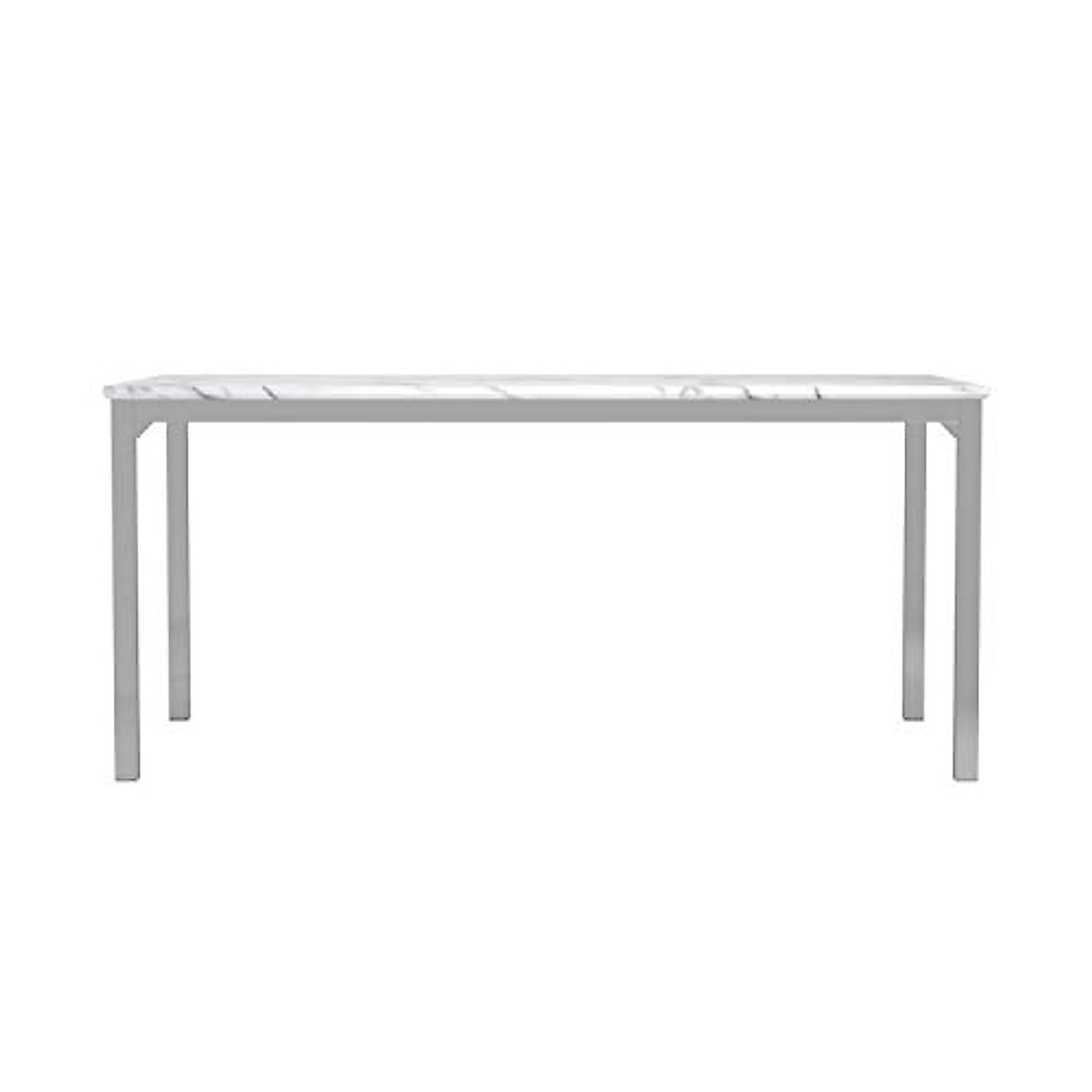 Coaster Furniture Athena Rectangle Marble Top Dining Table Carrara Mable and Chrome 110101