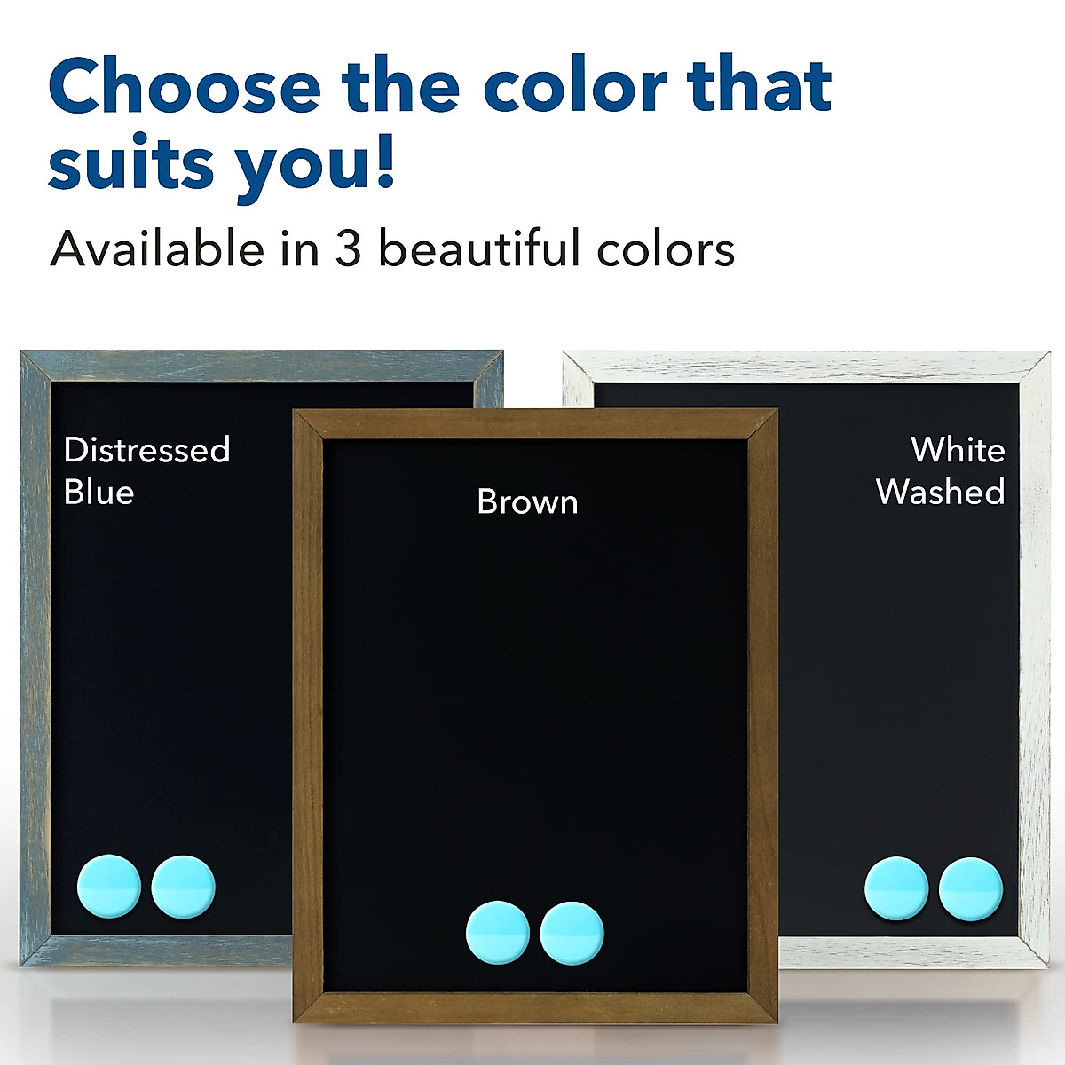 Besso Small Chalkboard Signs with Stand, 11x14 Deep Black, Slate Magnetic Chalk-Board, Non-Porous Surface with Rustic Pine Wood Frame - Tabletop Sign (Brown)