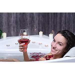 Mama Juice Funny 15oz Stemless Crystal Wine Glass - Fun Wine Glasses with Sayings Gifts for Women