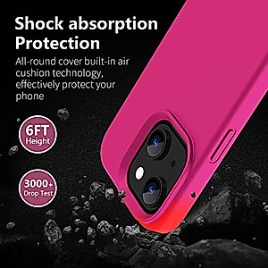CAFEWICH for iPhone 14 Case, Slim Protective Shockproof Cover for Girls, Soft Liquid Silicone with Anti-Scratch Microfiber Lining Cover 6.1 Inch Display - Rose