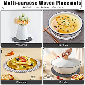 Billbotk 11.8" and 7" Hot Mats for Pots and Pans, 7 Woven Trivets for Hot Dishes, Pot Holders for Kitchen, Tabletop Accessories for Counter Heat Resistant