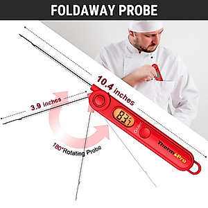 ThermoPro TP03 Digital Meat Thermometer for Cooking Kitchen Food Candy Instant Read Thermometer with Backlight and Magnet for Oil Deep Fry BBQ Grill Smoker Thermometer