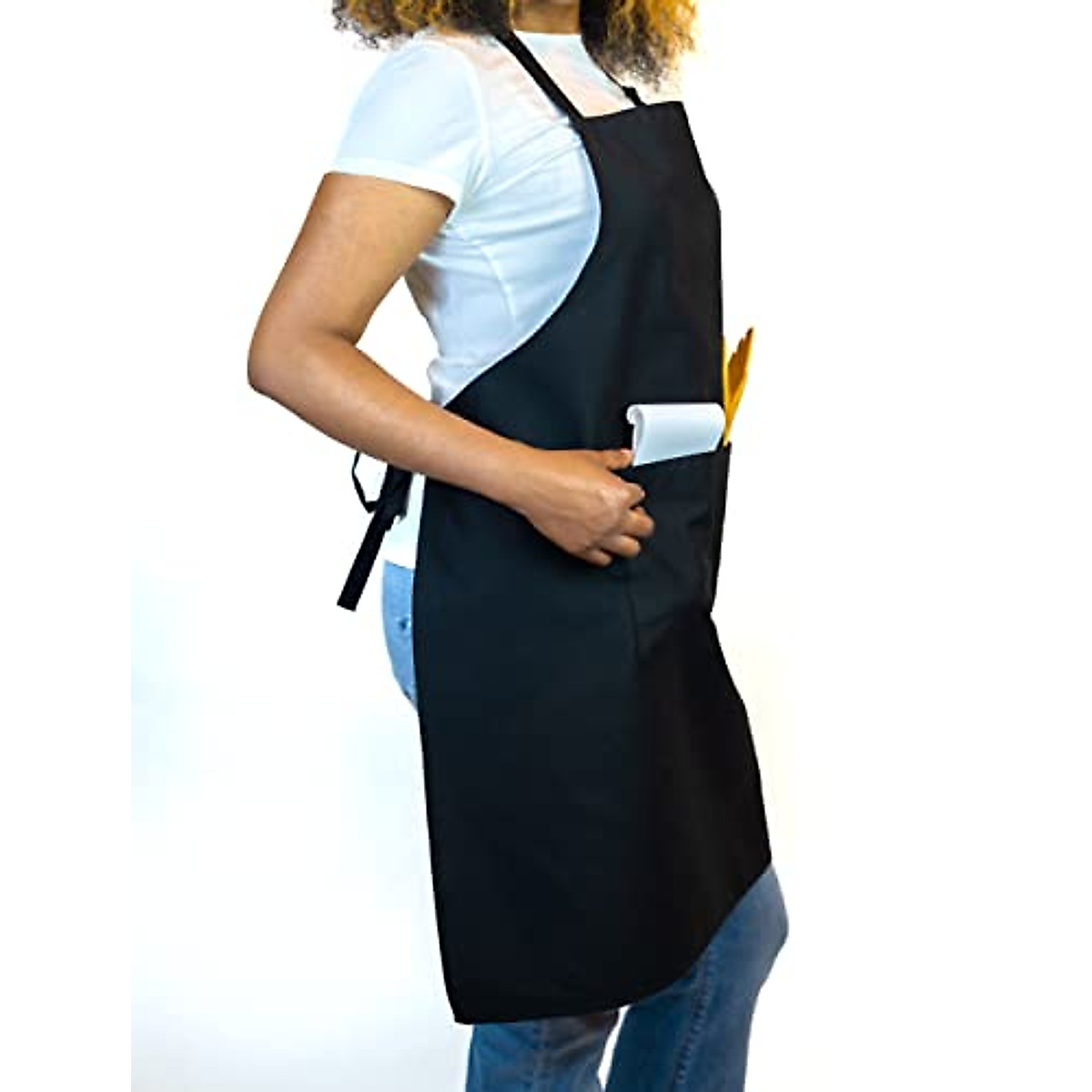 House 2 Home Reality 2-Pack Apron -Black 100% Cotton Apron | Aprons for Women with Pockets | Aprons for Men | Server Aprons |Waitress Apron | Chef Apron | Kitchen Apron | Aprons with Pockets