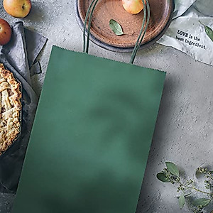 Nexmint Kraft Paper Bags Small Gift Bags with Handle for Birthdays, Holidays, Gifts, Party Favors, Retail, Festivities, Treats, Business, DIY Crafts (24-Pack, Green)