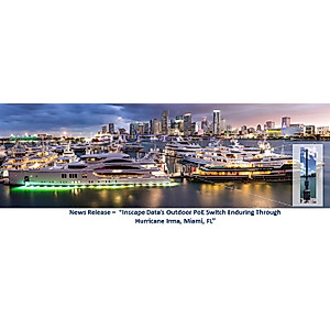 Inscape Data IP68 Outdoor PoE Switch, LPS1800AT-T1, 10-Port 10/100Mbps Unmanaged, 2X Combo Gigabit SFP Fiber/RJ45 Uplink, IEEE 802.3af/at, 240W