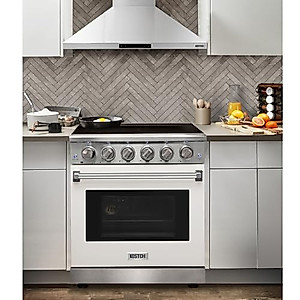 KOSTCH 30 inch Professional Electric Range with 5 Heating Elements Cooktop, 4.55 Cu. Ft. Convection Oven Capacity, Smooth Glass Top, in Stainless Steel, KOS-30RE06H (Stainless Steel)