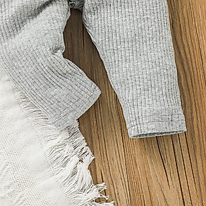 Lala Bear Infant Baby Girl 3 Pack Solid Pants and Casual Leggings Pink & White & Grey 0-3 Months