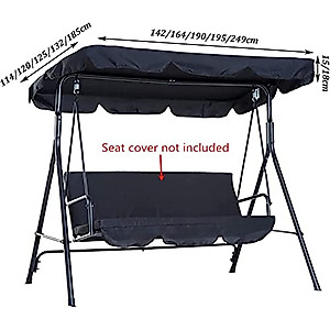 Replacement Canopy for Garden Swing Seat,Swing Top Cover Canopy Replacement,Swing Chair Top Cover Roof Sun Shade Sun Lounger for Outdoor,UV Resistent- Cover Only