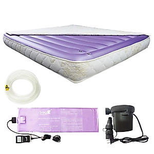 Waterbed Free Flow Full Wave Mattress - Softside Water Bed Mattress Heater Thermostat Waterbed Set Easy to Use Suitable for Home (California King, 50% Medium Wave)