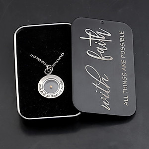 ENSIANTH Faith Jewelry Mustard Seed Necklace for Women with Faith All Things are Possible (BFaith NE)