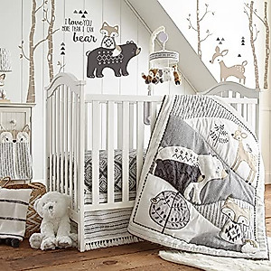 Levtex Baby - Bailey Nursery Hamper - Appliqued and Embroidered Fox - White Canvas with RIC Rac and Arrow Trim - Nursery Accessories - Size: 20x20x18in.