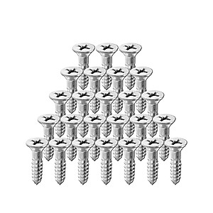 Wood Screws Stainless Steel Screws Flat Head Screw Set Woodworking Clamps Pocket Hole Screws Deck Screws Wood Door Small Screws Cabinet Screws #6 x 1-1/2" (25 Pcs) Super-Deals-Shop