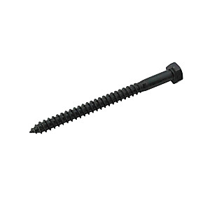 Renovators Supply Manufacturing Lag Bolts 4 in. Black Zinc Plated Steel Lag Screws with Hexagonal Head Pack of 10