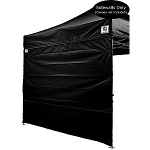Impact Canopy Walls for 10' x 10' Pop-Up Tent Canopy, 4 Sidewalls, Black