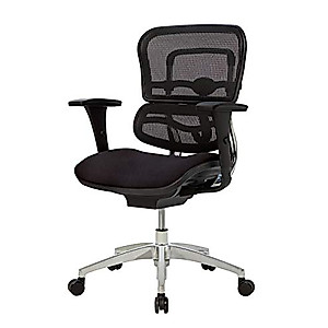 WorkPro 12000 Series Ergonomic Mesh/Premium Fabric Mid-Back Chair, Black/Black