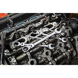 GEARWRENCH 13 Pc. 12 Pt. Flex Head Ratcheting Combination Wrench Set, SAE - 9702D