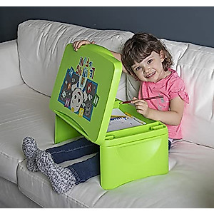 CoCoMelon Kids Lap Desk with Storage - Folding Lid and Collapsible Design - Portable for Travel or use in Bed at Home - Great for Writing, Reading or Other School Activities