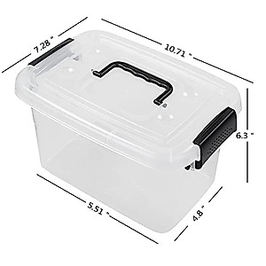 DynkoNA 6 Packs 6 Quart Clear Boxes, Plastic Small Storage Boxes with Lids
