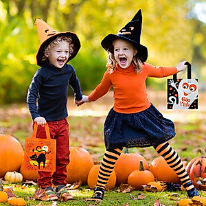 Eunvabir 20 Packs Halloween Non-Woven Bags for Kids, Reusable Trick or Treat Goodie Candy Snack Bags, Goodie Bag Fillers Tote Gift Bags for Party Favors/Classroom Prizes/Games