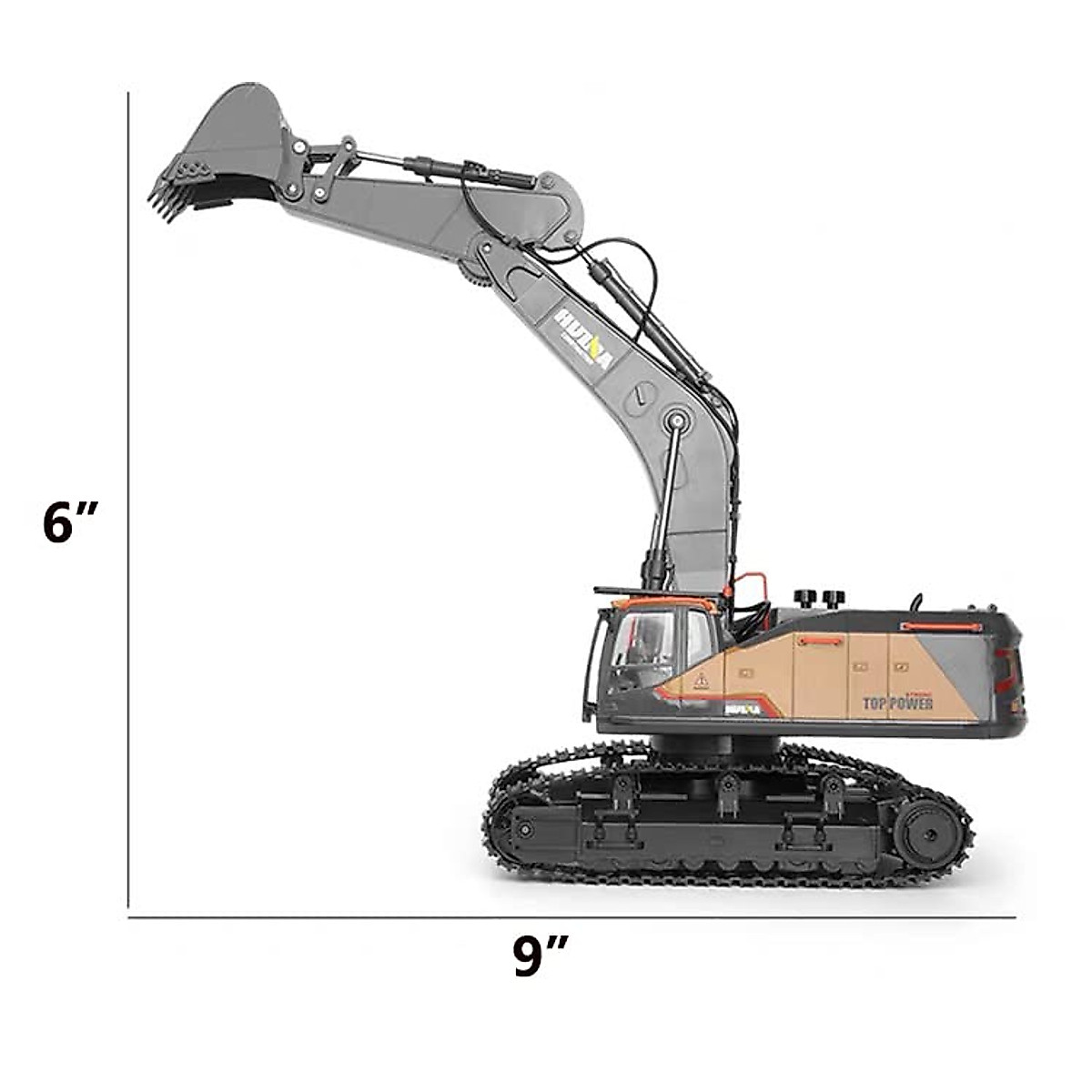 Gemini&Genius Excavator Toy for Kids, Metal Construction Vehicle Track Excavator Toy 1/50 Digger Vehicle Toy, Multi-Articular Movable Excavator Arm and 360 Degree Rotate Cab Truck Toy for Kids