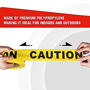 Goldblatt Caution Tape, 2 Pack Yellow Caution Tape Roll, 3 Inch x 1000 Feet, Warning Safety Tape with Bold Black Font for Construction Location/Hazardous Areas or Halloween Decorations