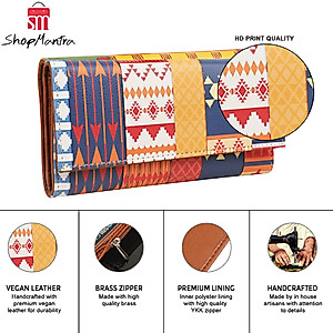 ShopMantra Abstract Triangle Pattern Multicolor Faux Leather Printed Women's Wallet