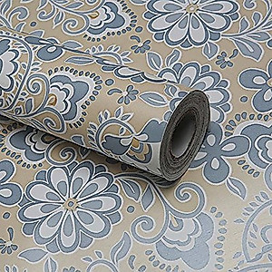 Yifely Colorful Floral Removable Self-Adhesive PVC Shelf Drawer Liner Home Decor 17x118 Inch