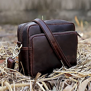 Leather Crossbody Bags for Women, Leather Shoulder Bag, Leather purse Cross Body Bag Full Grain Leather with Adjustable Strap (brown)