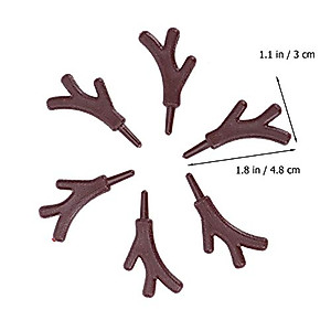 Artibetter 100PCS Christmas Plastic Antlers Branch Snowman Hand Craft Xmas Reindeer Horn Decoration