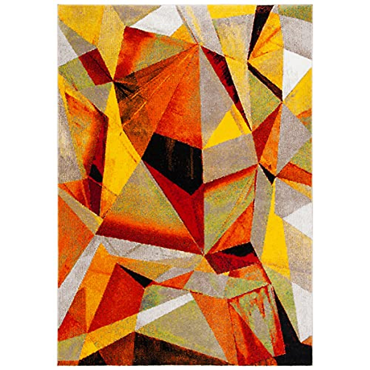 SAFAVIEH Porcello Collection 8' x 10' Orange / Red PRL6940P Modern Abstract Non-Shedding Living Room Dining Bedroom Area Rug