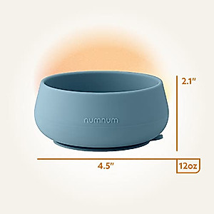 numnum Suction Bowls | Extra Strong Suction | Non-Slip Design | Durable 100% Food Grade Silicone BPA-Free | for Babies & Toddlers 4 months+, 2 Baby Bowls (Blue/Glacier Green)