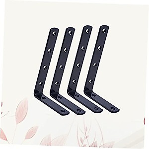 Angoily 8pcs Flat Corner Brace Heavy Duty Shelf Bracket Corner Brace Bracket L Brackets Heavy Duty Hanging Shelves for Wall Stainless Steel Shelf Wall Mounted Wall Hanging Brace Shelf Fold