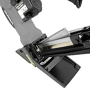 NuMax S50LSDH Pneumatic 2-in-1 15.5-Gauge and 16-Gauge 2" Dual Handle Flooring Nailer and Stapler, Grey and Black