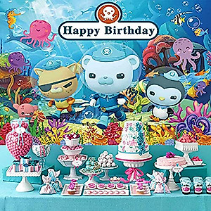 QUEENMO Octonauts Backdrop Birthday Party Supplies Banner Underwater World Small Cute Hero Photography Backdrop Photo Backdrop Background