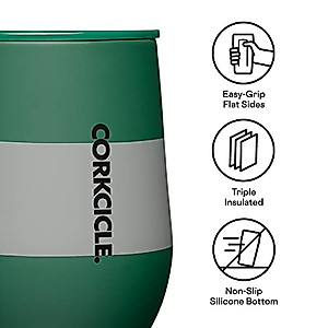 Corkcicle Harry Potter Slytherin Stemless Wine Glass Tumbler, Triple Insulated Stainless Steel Construction, Easy Grip Sides, Keeps Beverages Chilled for 9 Hours, 12 oz