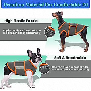 MIGOHI Dog Anxiety Vest,Soft Dog Anxiety Relief Coat,Calming Vest Wrap for Thunderstorm,Fireworks,Travel and Separation,Anxiety Relief for Dogs,Dog Firework Anxiety Relief for Small Dogs,XS,Gray