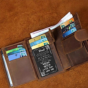 Richesele Father of the Bride Gifts - Dad Wedding Gift from Bride Daughter - Engraved Wallet Card for Dad from Bride - Bridal Shower Gifts to Dad